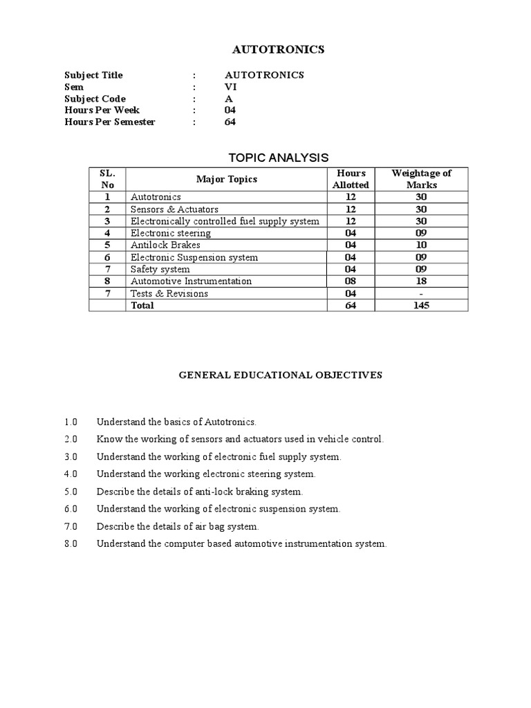 AUTOTRONICS | PDF | Fuel Injection | Diesel Engine