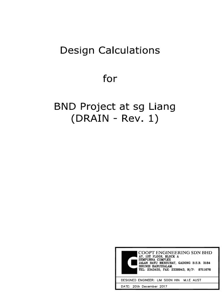 U-Drain Design Calculation Revision | PDF