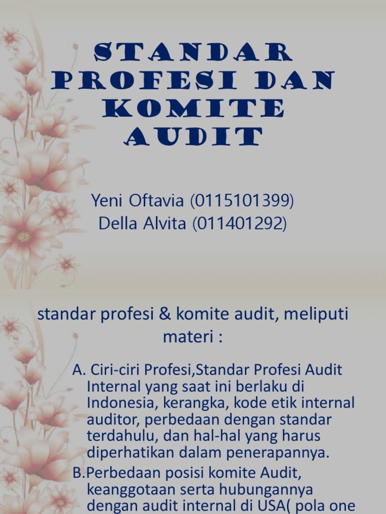 Standar Profesi Dan Komite Audit | PDF