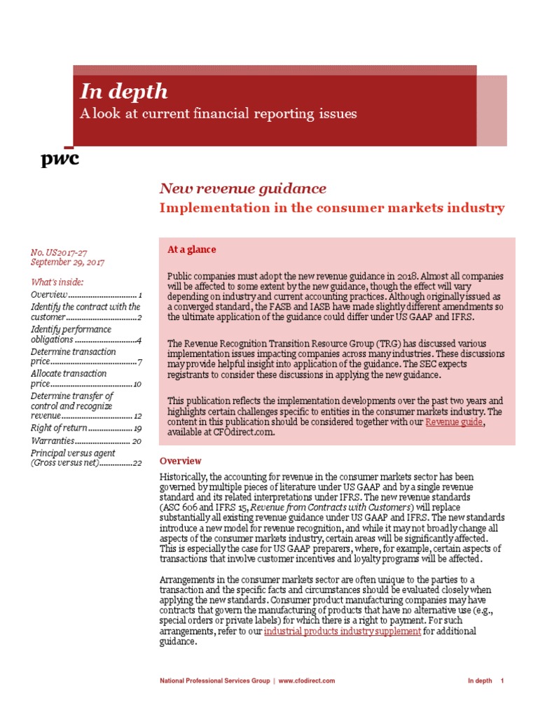 PWC Revenue From Contracts With Customers Industry Supplement | PDF ...