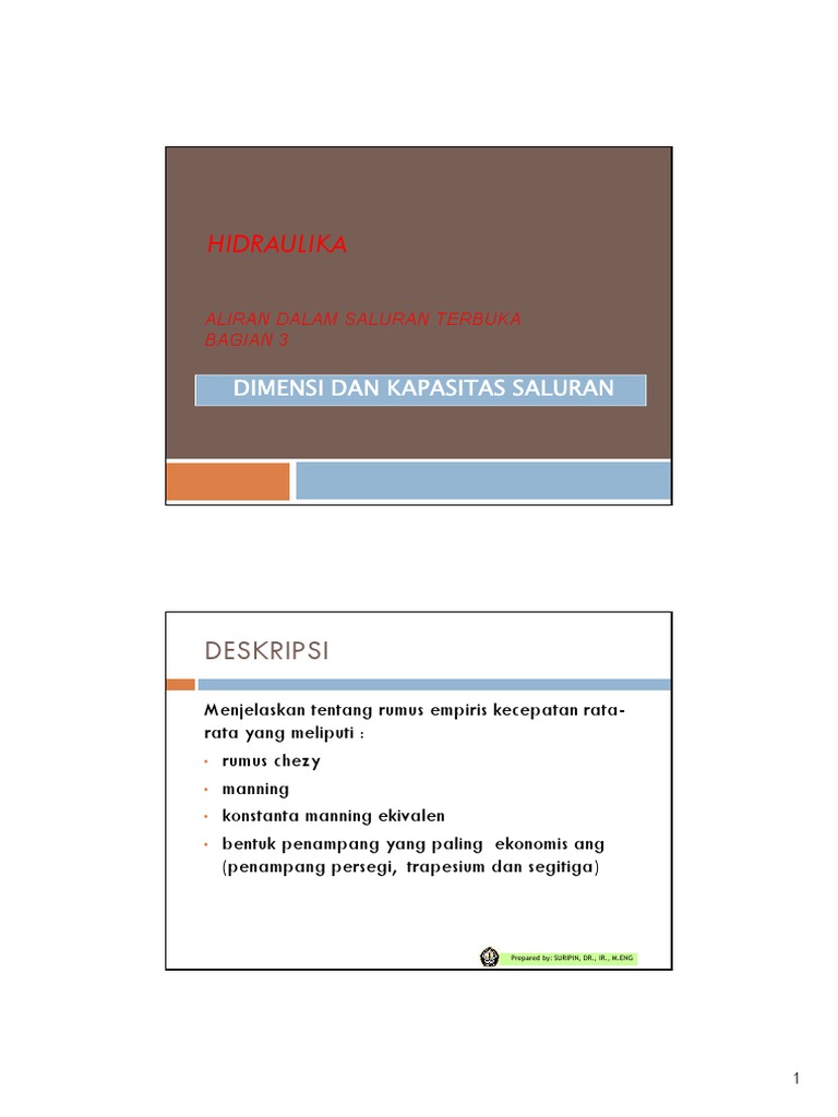 03-Dimensi Saluran | PDF