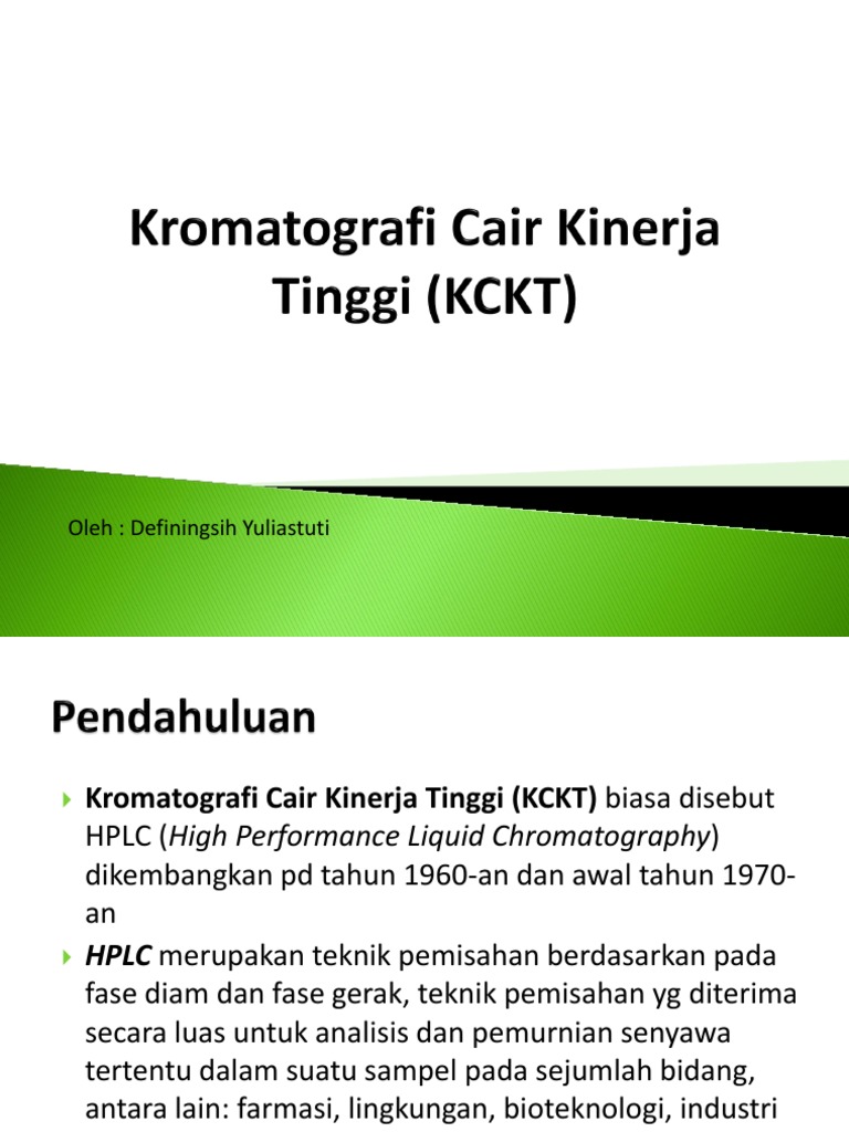 Kromatografi Cair Kinerja Tinggi (KCKT) | PDF