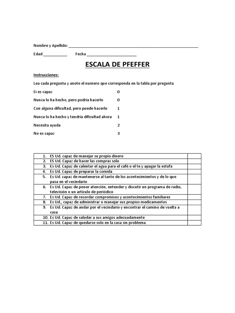 Escala Pfeffer | PDF | Deportes | Ocio