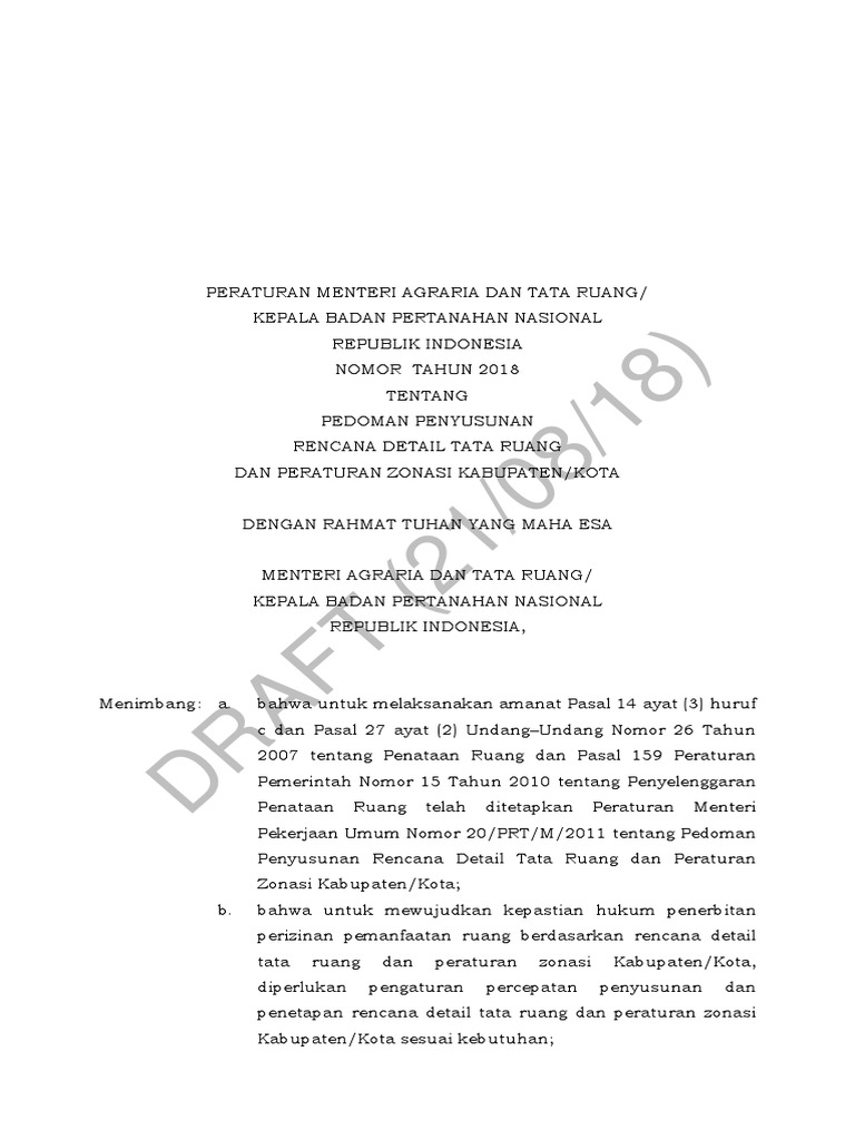 Rapermen Pedoman RDTR PZ (210818) | PDF