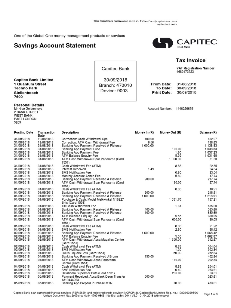 Account Statement | PDF | Automated Teller Machine | Payments