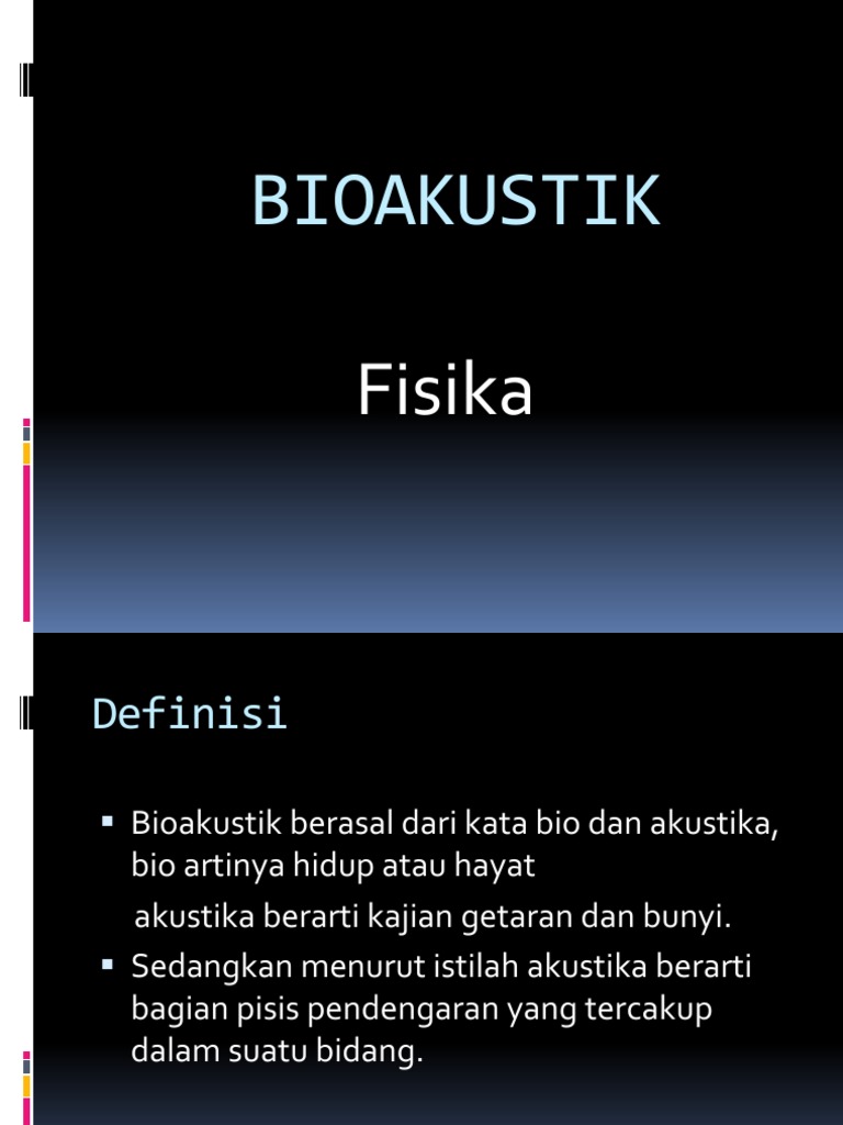 Bioakustik | PDF