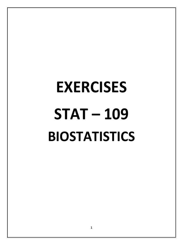 Exercises 1 Stat 109 | PDF | Mode (Statistics) | Variable (Mathematics)