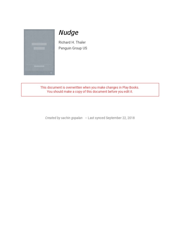 Notes From "Nudge" PDF | PDF