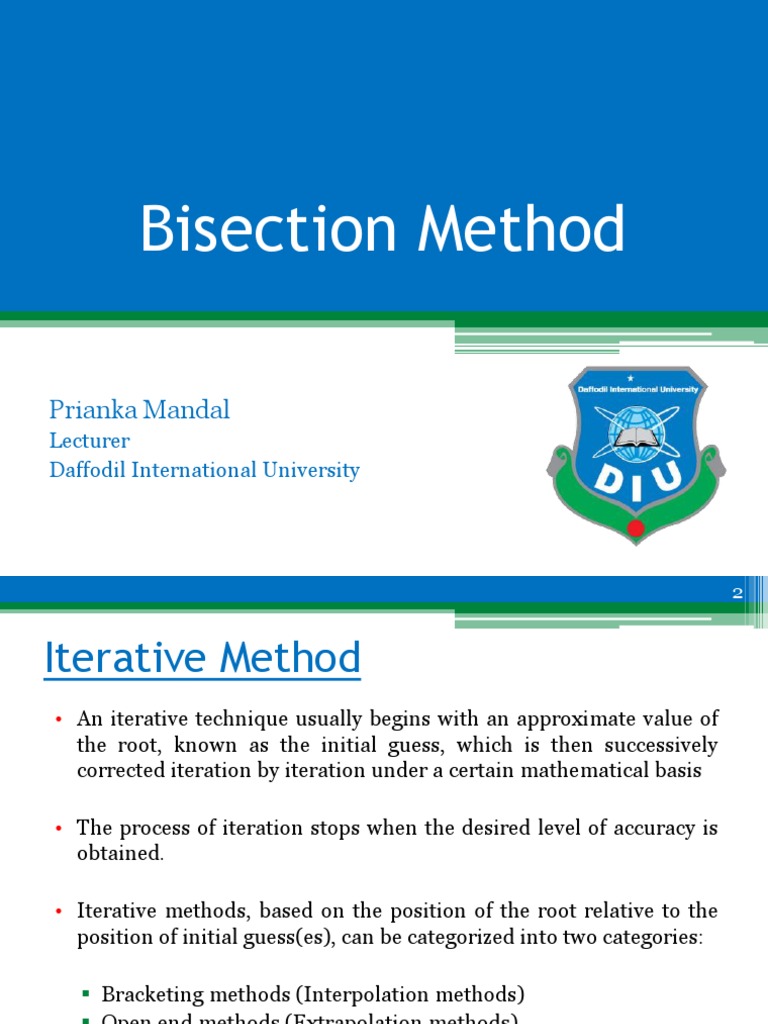 Bisection Method | PDF | Applied Mathematics | Discrete Mathematics Bisection Method | PDF | Applied Mathematics | Discrete Mathematics