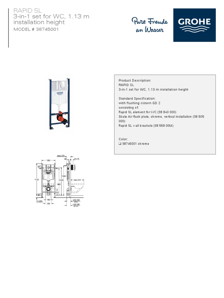 Grohe Rapid SL 3-in-1 Installation Guide | PDF | Computers | Technology ...