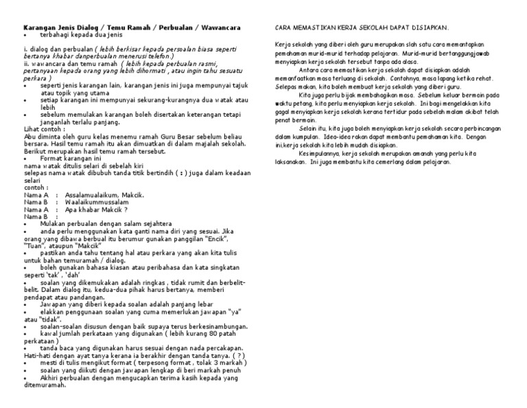 Karangan Jenis Dialog Pdf