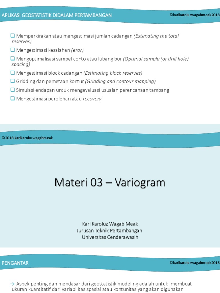 2018-Geostatistik-03-Variogram 2 PDF | PDF