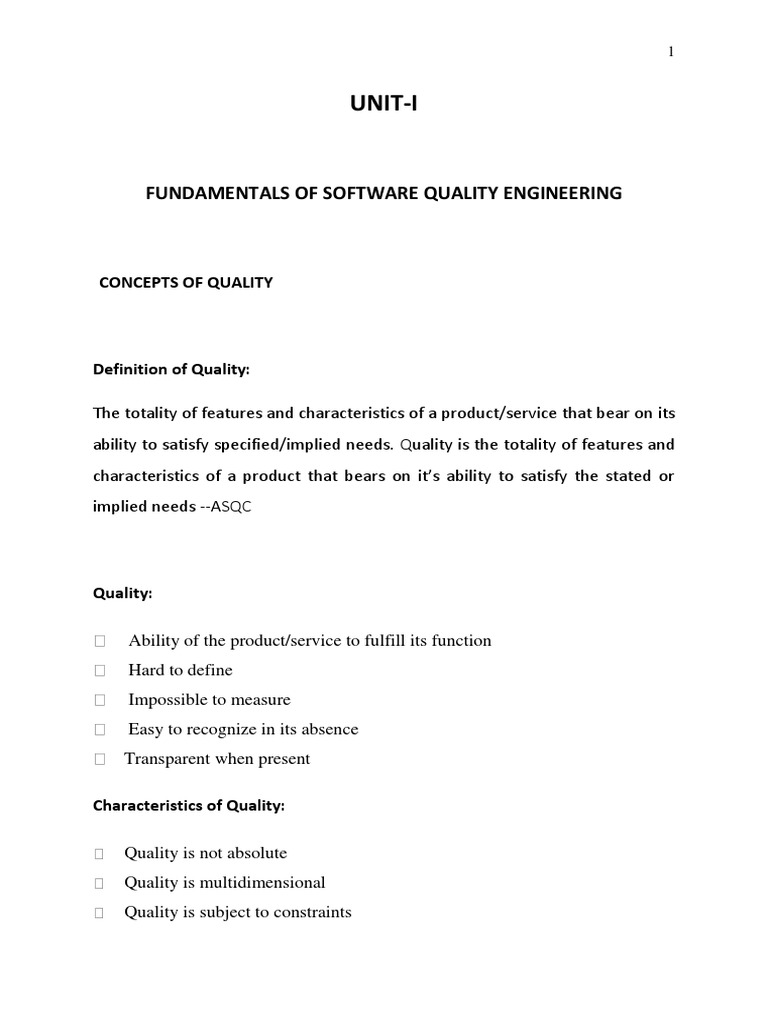 SQM Notes | PDF | Software Quality | Reliability Engineering