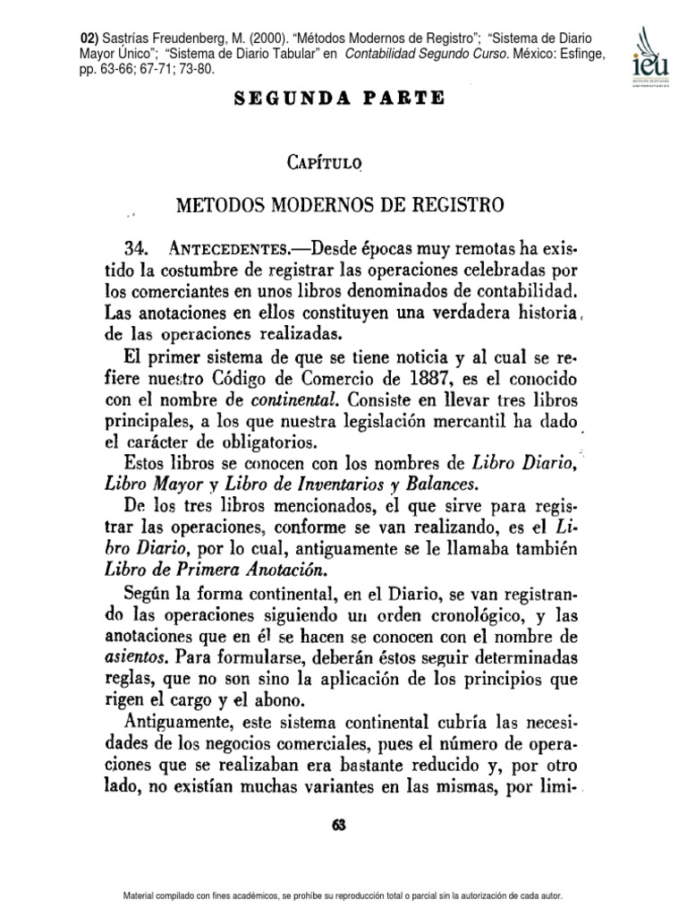 Mayor Único" "Sistema de Diario Tabular" en Contabilidad Segundo Curso ...