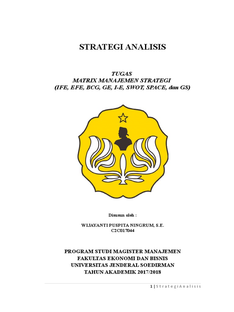 Tugas Matrix Manajemen Strategi - c2c017044 - Ningrum | PDF