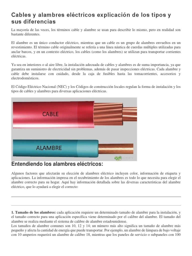 Calibre de Cables | PDF | Cable coaxial | Bienes manufacturados