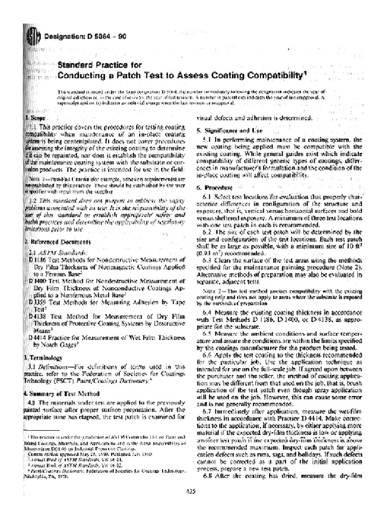 Conducting A Patch Test To Assess Coating Compatibility PDF | PDF