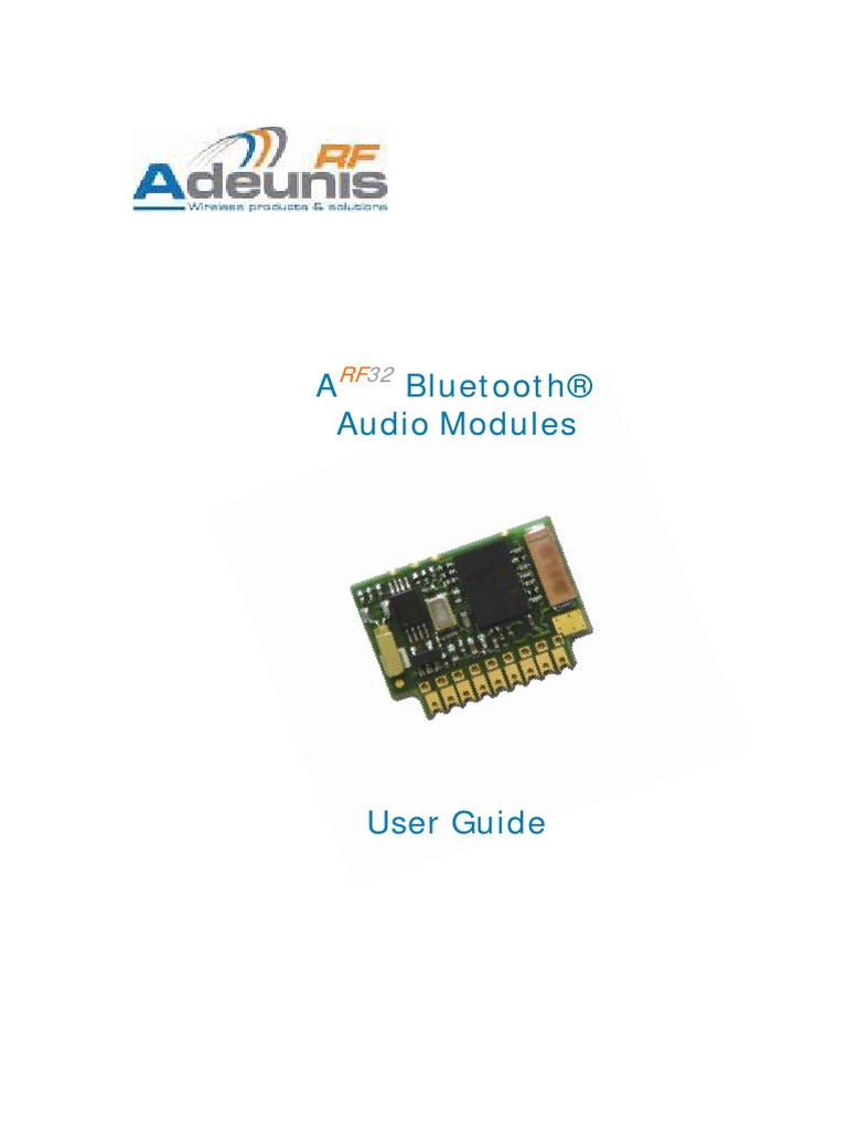 A Bluetooth® Audio Modules | PDF | Bluetooth | Network Packet
