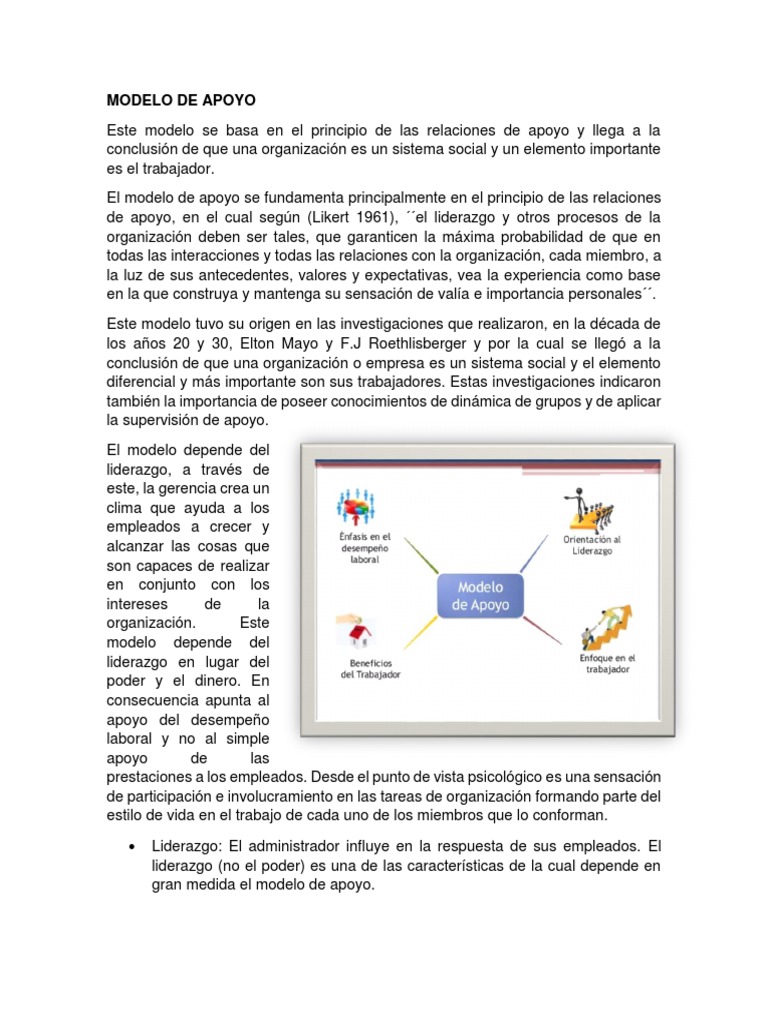 Modelo de Apoyo en Comportamiento Organizacional | PDF | Gestión de ...