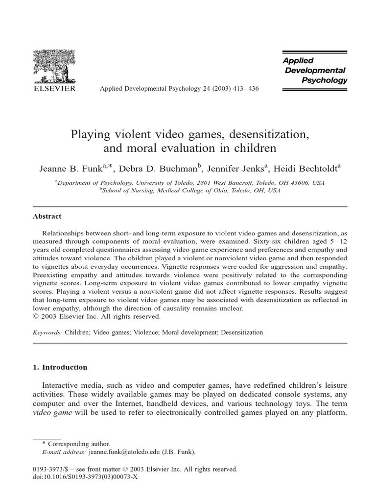 Impact of Violent Video Games on Child Empathy | PDF | Empathy | Violence
