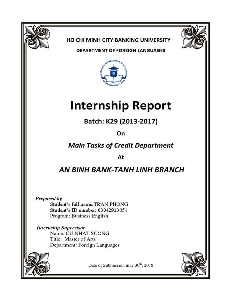 Internship Report: An Binh Bank-Tanh Linh Branch | PDF | Credit ...