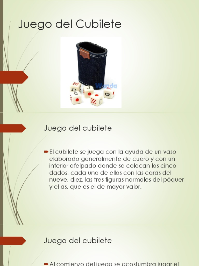 Juego Del Cubilete | PDF | Juego de azar | Juegos de mesa