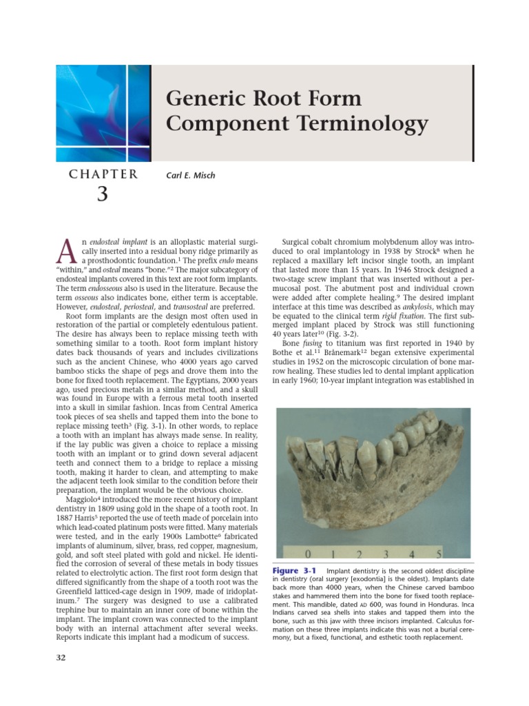 Generic Root Form Component Terminology: Carl E. Misch | PDF | Dental ...