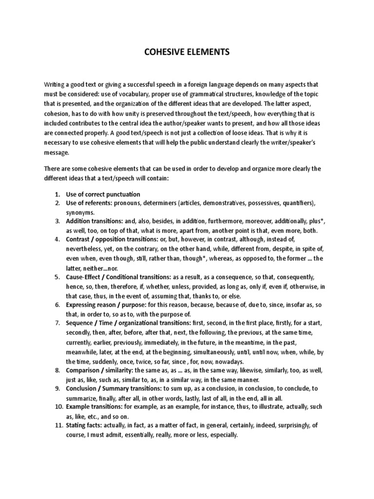 Cohesive Elements: 1. Use of Correct Punctuation | PDF | Linguistics ...