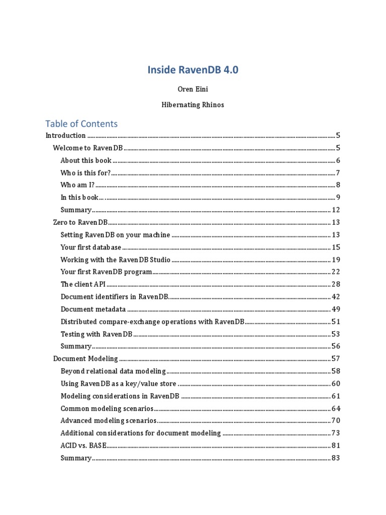 RavenDB 4.0: A Comprehensive Guide | PDF | Backup | Information Retrieval