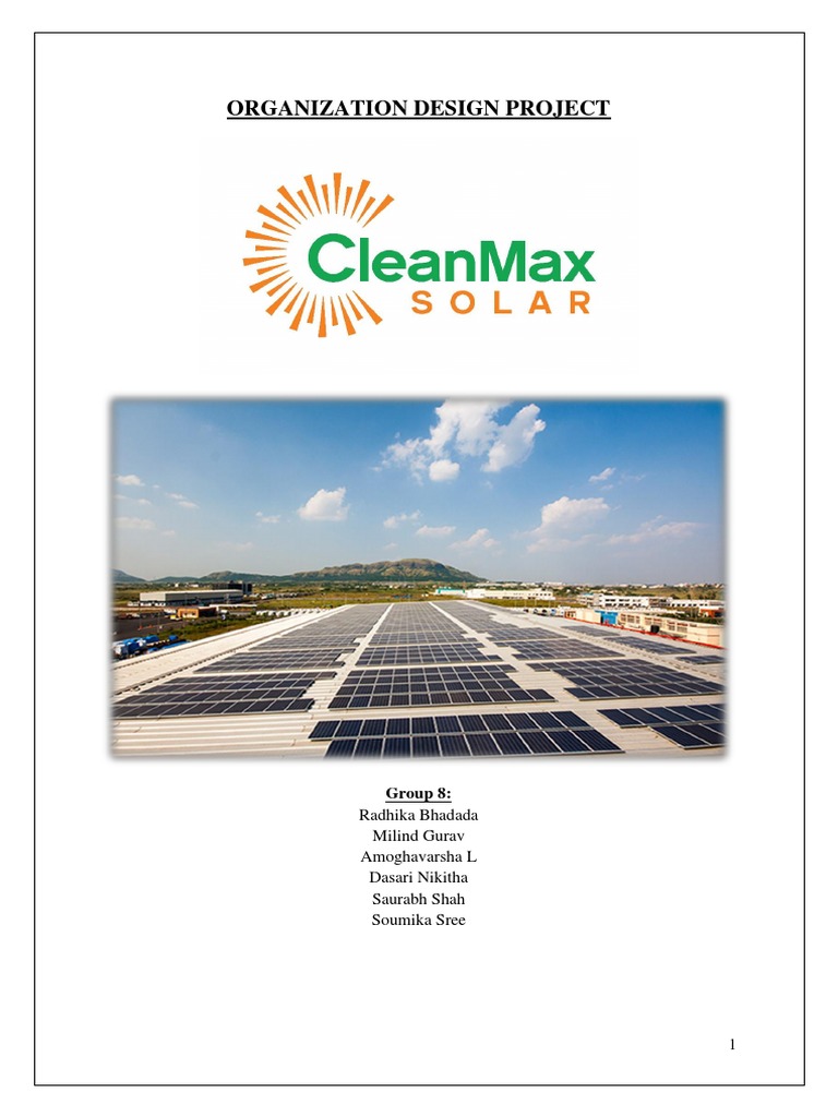 CleanMax Solar Organization Design Analysis | PDF | Solar Power ...
