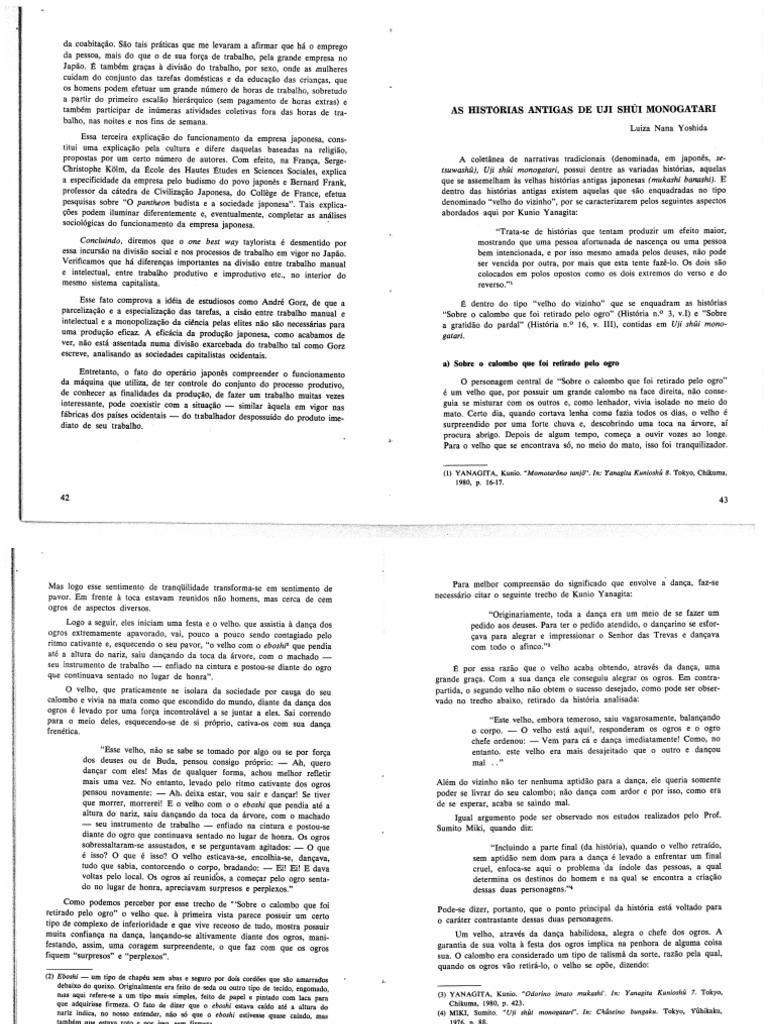 YOSHIDA, Luiza Nana (1988) As Histórias Antigas de Uji Shûi Monogatari ...