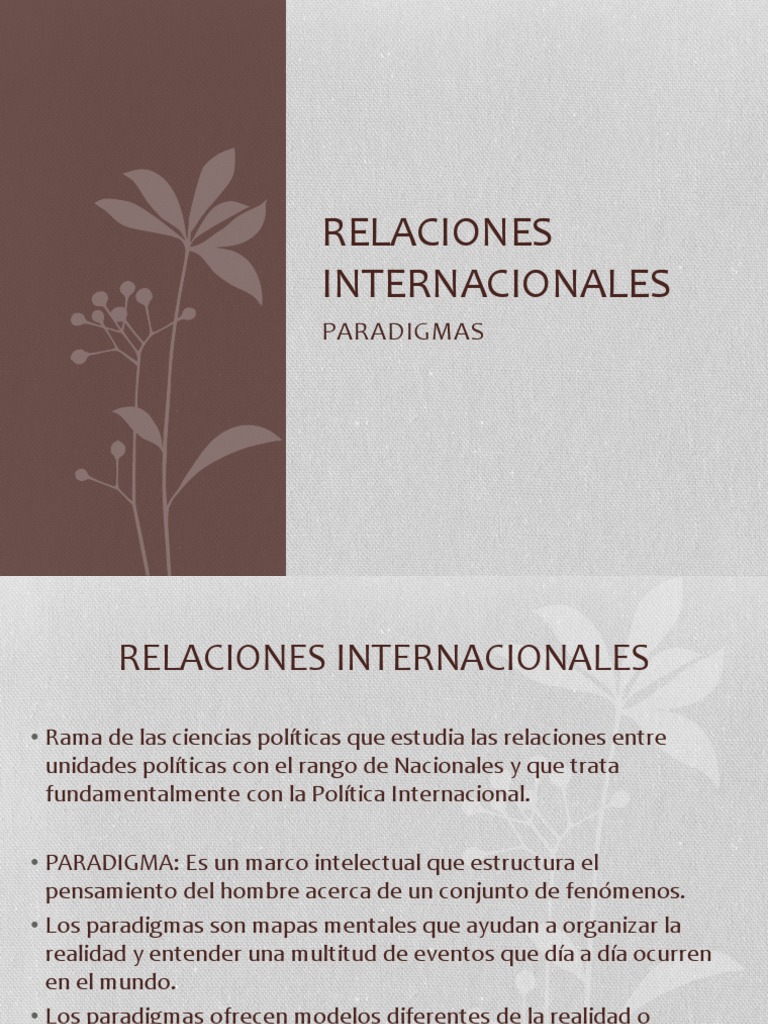 Paradigmas Internacionales. | PDF | marxismo | Relaciones internacionales