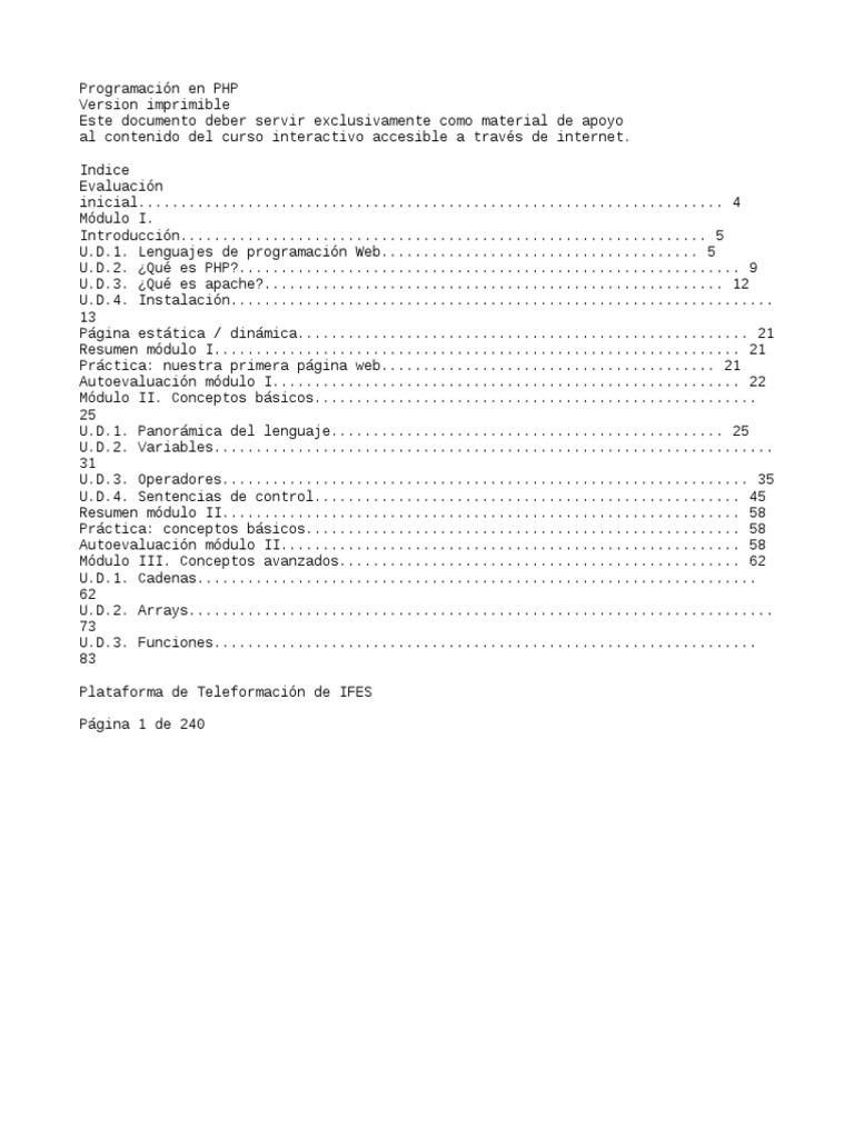 Programacion en PHP | PDF | Php | Página web