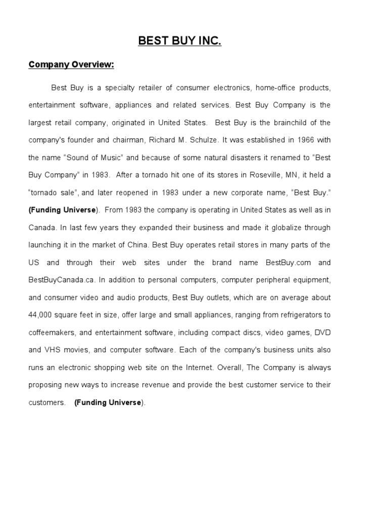 Best Buy Business Analysis | PDF | Best Buy | Retail