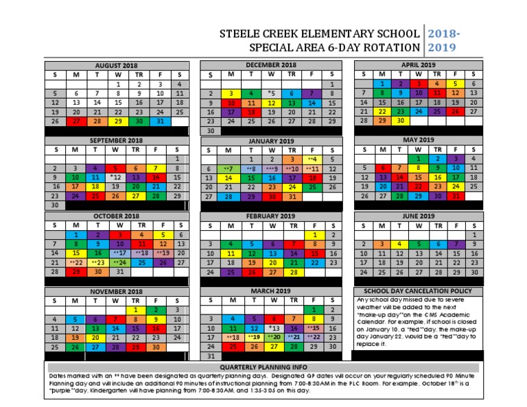 Special Area 6-Day Rotation 2018-19 | PDF