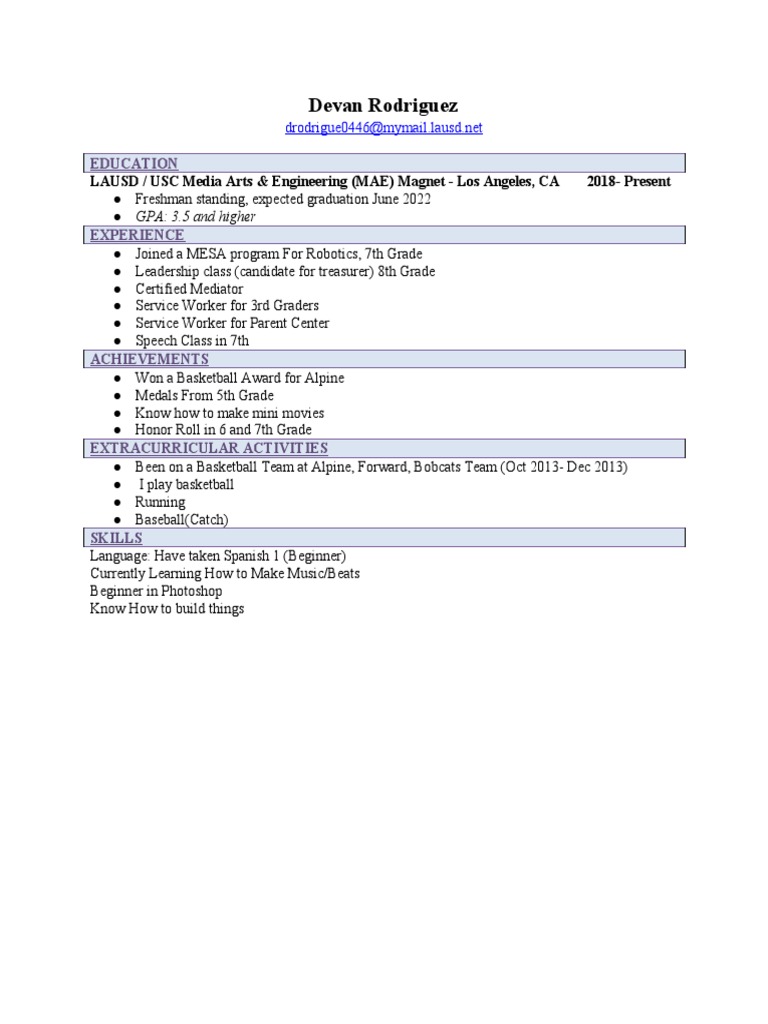 Sample Resume 2017 | PDF