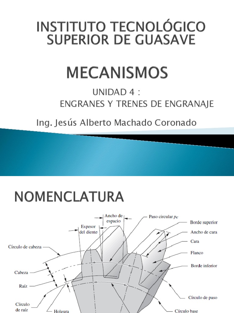 Unidad 4 Engranes | PDF | Engranaje | Eje