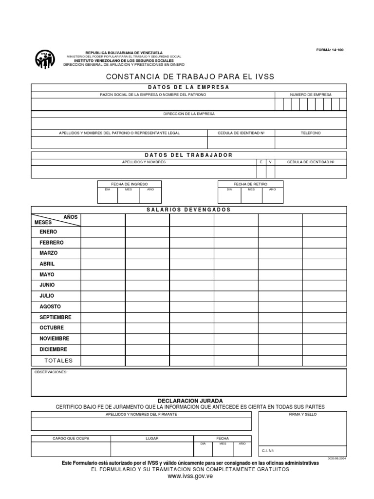 forma_14-100 | Salario | Gobierno | Prueba gratuita de 30 días | Scribd