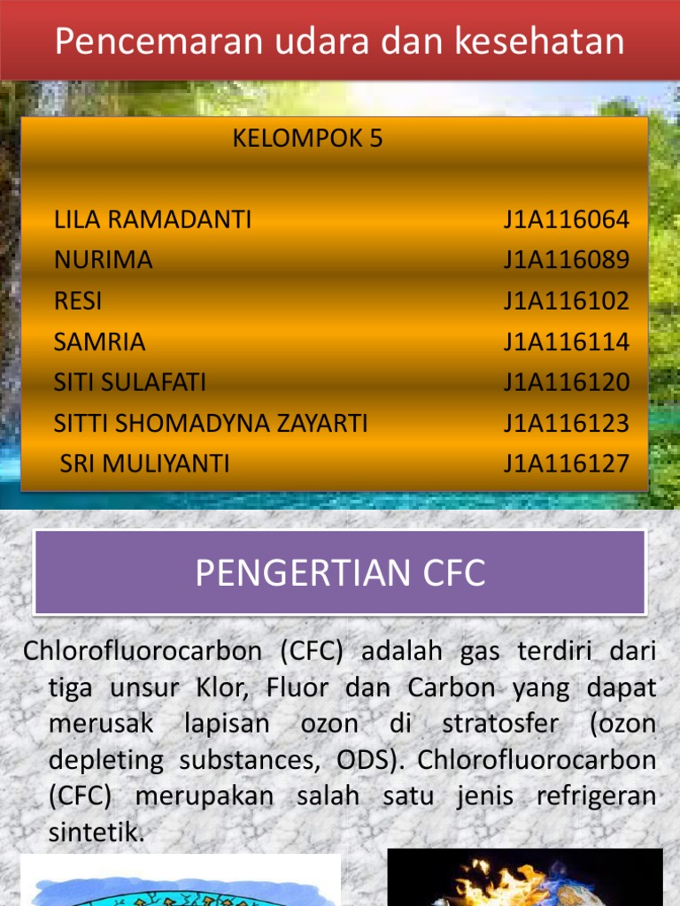 CFC Kelompok 5 Pencemaran Udara Dan Kesehaan | PDF