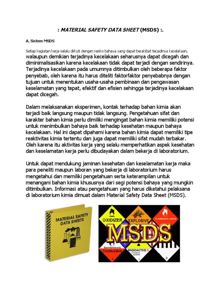 Tentang MSDS | PDF