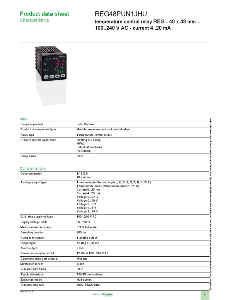 Zelio Control Relays - REG48PUN1JHU | PDF | Relay | Thermocouple