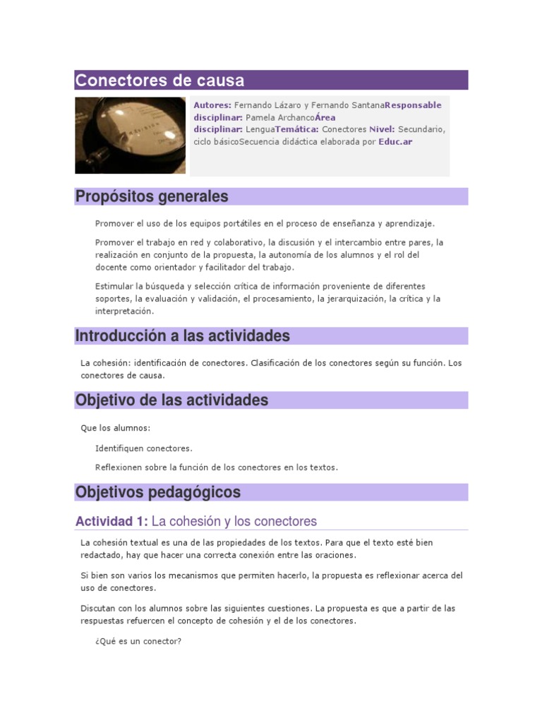 Conectores de Causa | Maestros | Evaluación