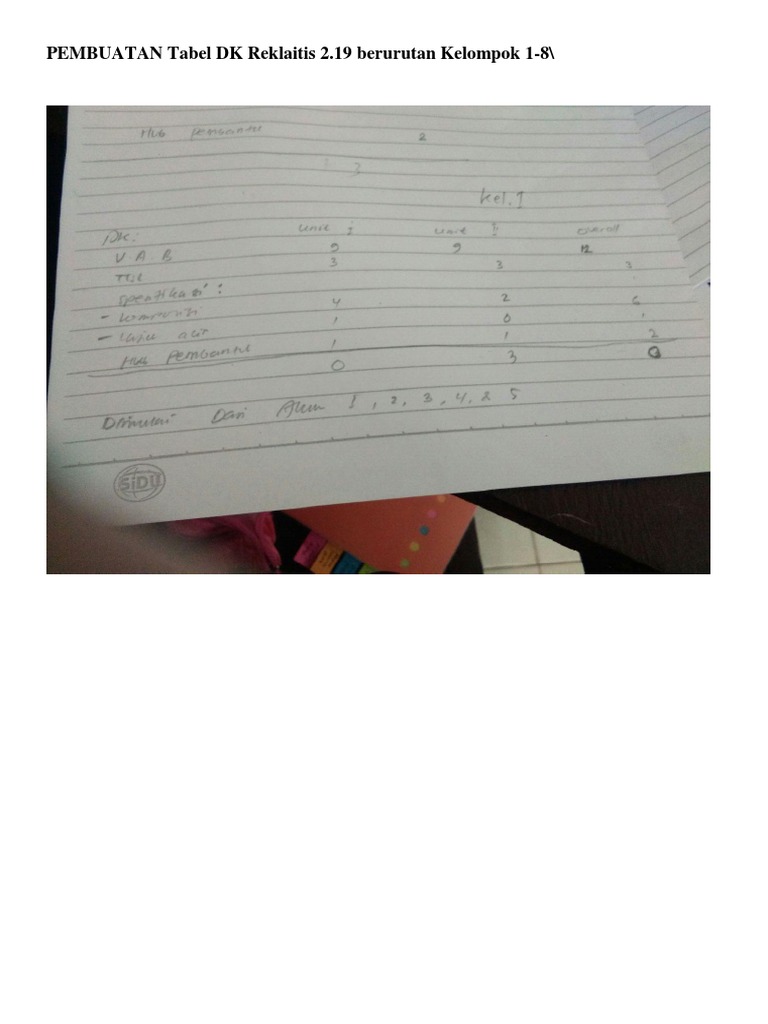 Pembuatan Tabel DK Reklaitis 2 | PDF