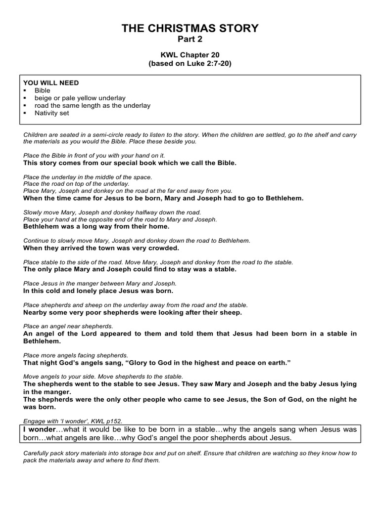 Nativity Story for Children | PDF