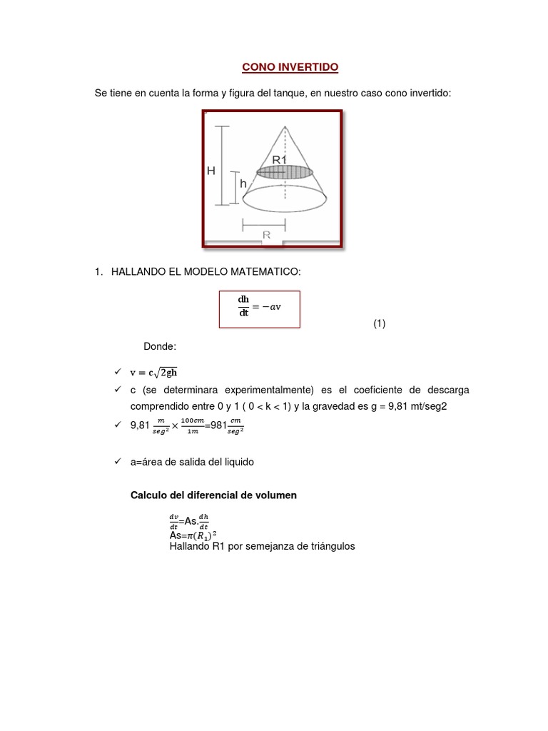 Modelo de Vaciado de Tanque Invertido | PDF | Física | Objetos matemáticos