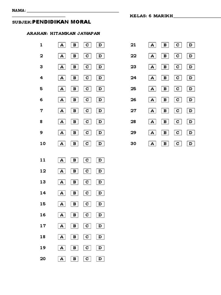Kertas Objektif OMR | PDF
