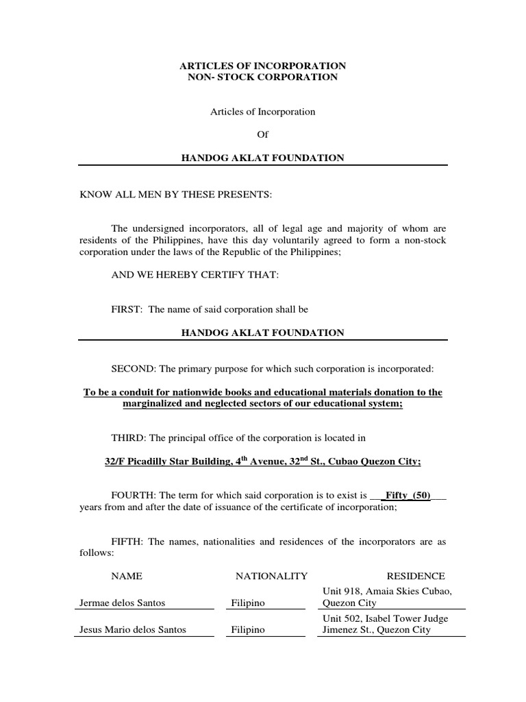 Non Stock Forms | PDF | Proxy Voting | By Law