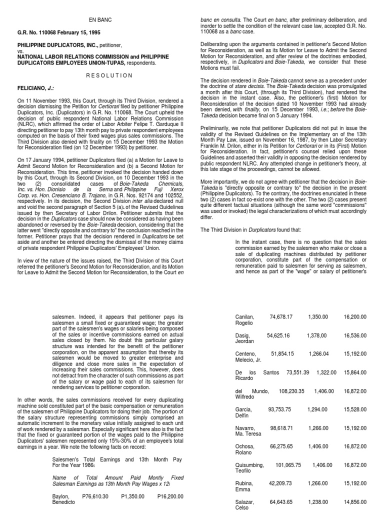 Philippine Duplicators Vs NLRC | PDF | Salary | Employee Benefits