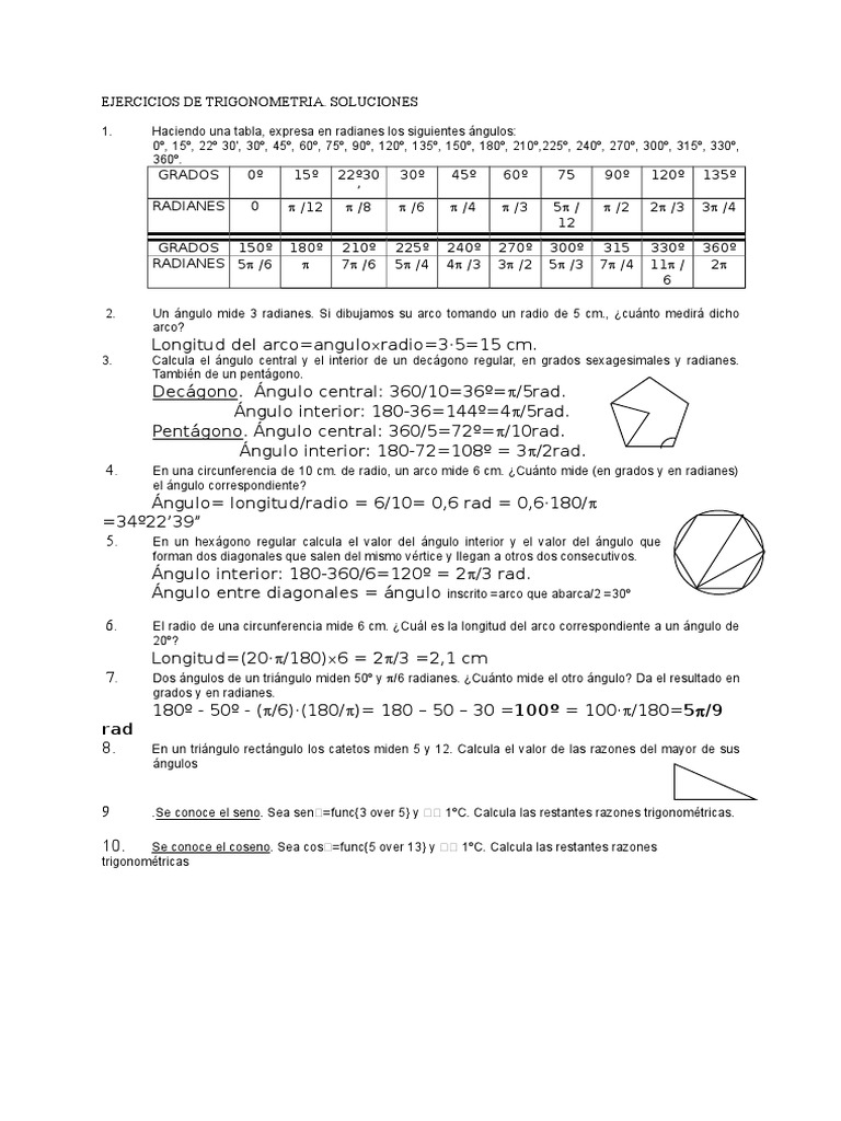 Ejercicios Resueltos Trigonometria | PDF | Trigonometría | Triángulo