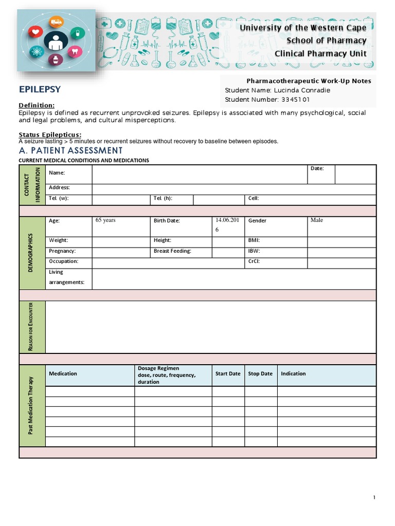 Epilepsy: University of The Western Cape School of Pharmacy Clinical ...